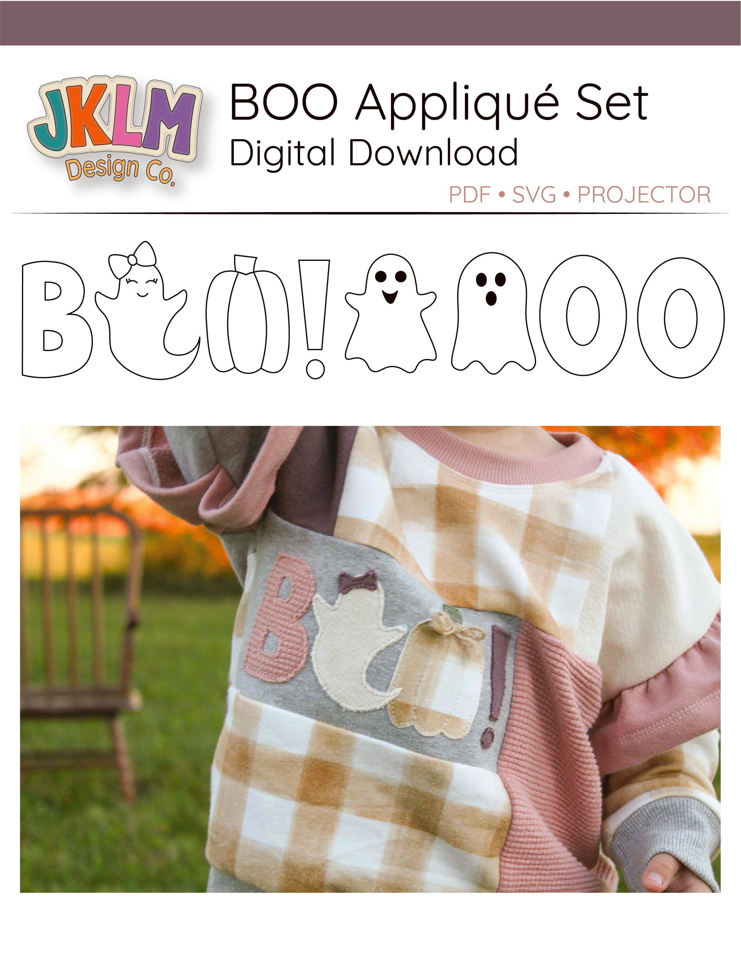 BOO Applique Set - Digital Download – JKLM Design Co.