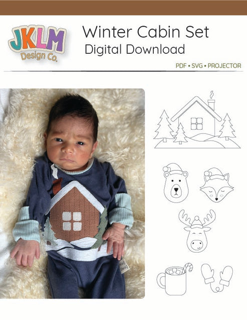 Winter Cabin Appliqué Set – Digital Download – JKLM Design Co.